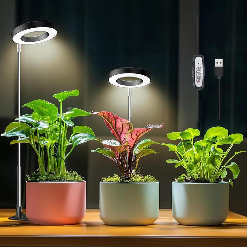 Indoor Plant Grow Light, USB Powered LED Full Spectrum Plant Light ...