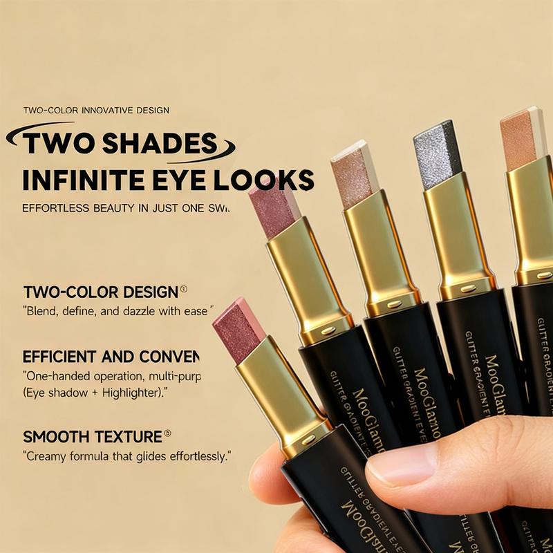MooGlamor Matte Two Color Eyeshadow Stick Set Long Lasting Makeup ...