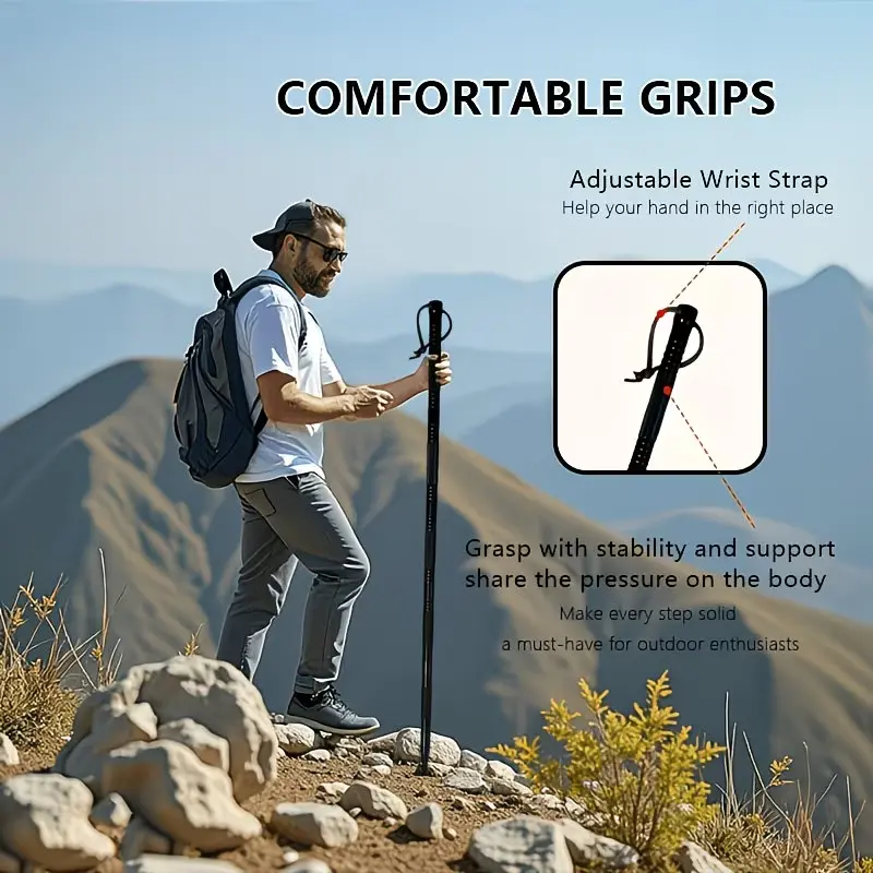 Multifunctional tactical trekking stick, built-in compass and canvas ...
