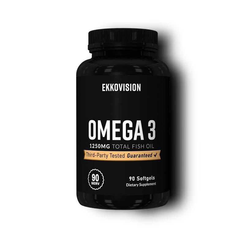 EKKO Omega 3 Fish Oil 1250MG - 90 Softgels, Third-Party Tested, Premium ...