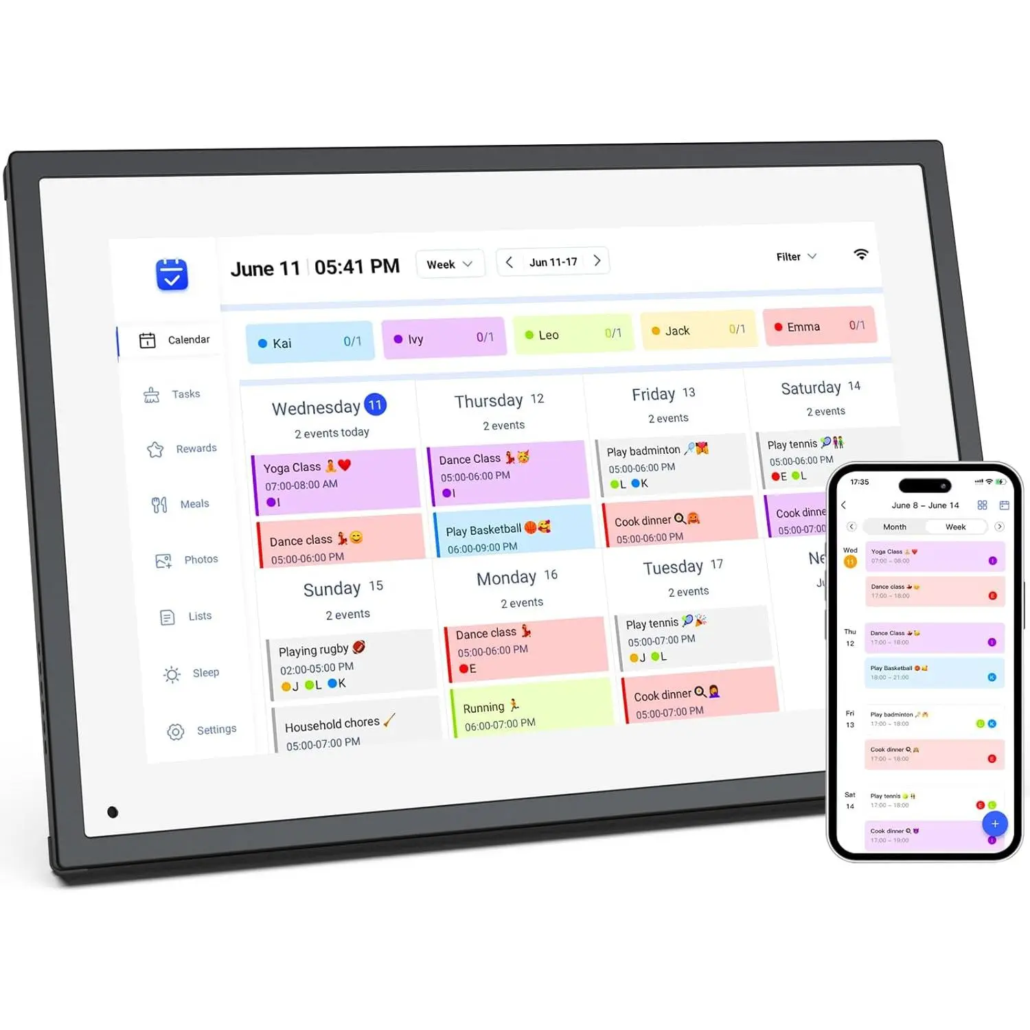 10.1 inch Wall Planner Digital Calendar & Chore Chart, Touchscreen ...