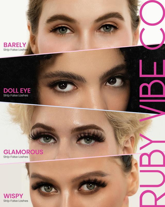 [RUBY VIBE CO] Sweet Doll DS001 Natural Doll-Eye Lashes with Faux Mink ...