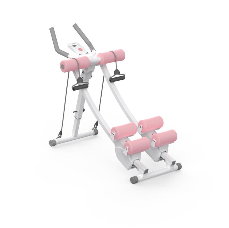 Adjustable Ab Trainer Machine with LCD Monitor, Dual Track Waist Shaper ...