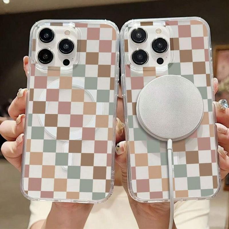 Checkered Mobile Phone Case, Designed With Earthy Tones And A Classic ...