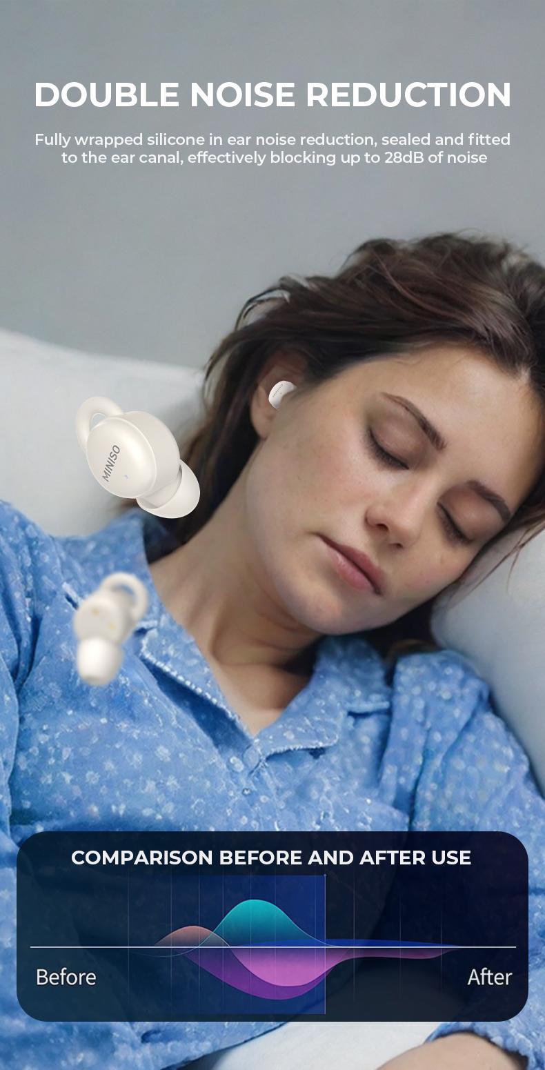 MINISO X10 Sleep Earbuds,Bluetooth Earphones,Wireless Earbuds,Touch ...