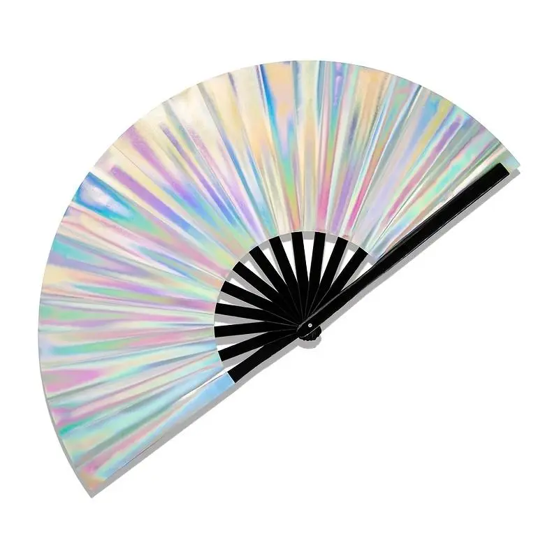 1 Count Foldable Fan, Holographic Rave Hand Fan, Unisex Gift & Decor ...