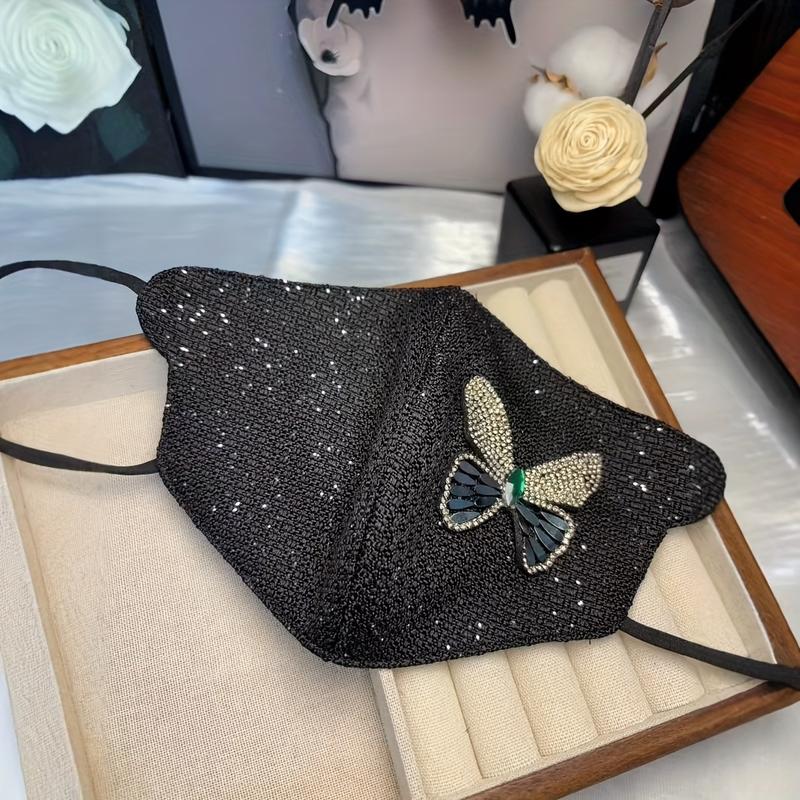 Bohemian Style 3D Butterfly Embellished Face Mask with Sparkling Star ...