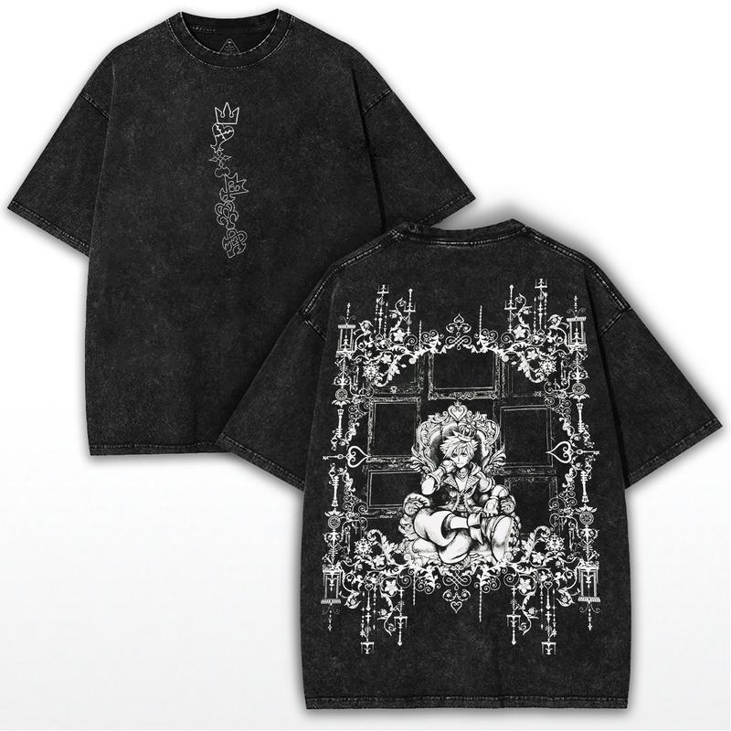 Kingdomheart Gaming Washed Tee – Dual Print Oversized Vintage Shirt ...