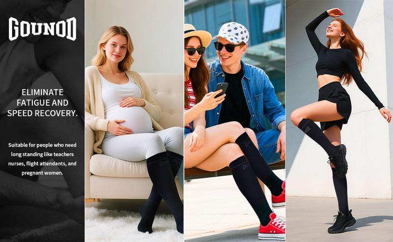 20-30 mmHg Medical Compression Socks for Women and Men Knee High Zero ...