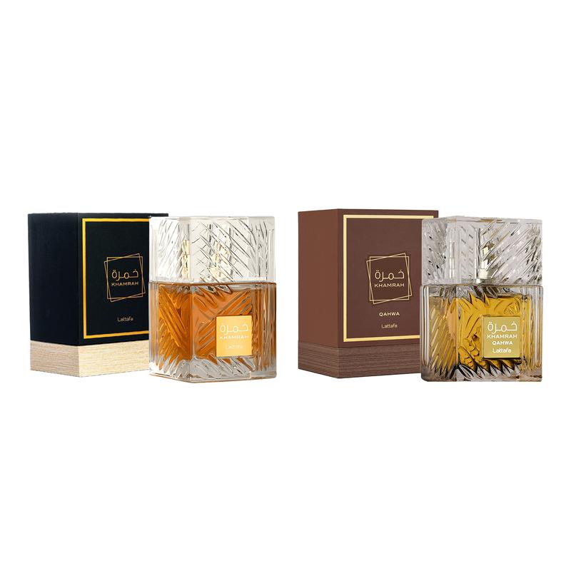 Lattafa Khamrah 2 Piece Bundle Set (Khamrah Eau de Parfum Spray, 3.4 ...